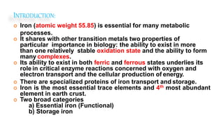 Mineral Iron Biochemistry | PPTX