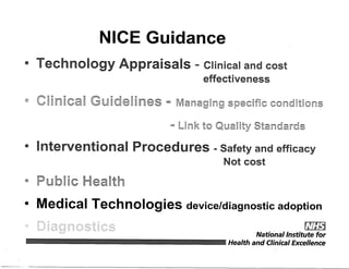 NICE Medical Technologies Evaluation Program | PDF