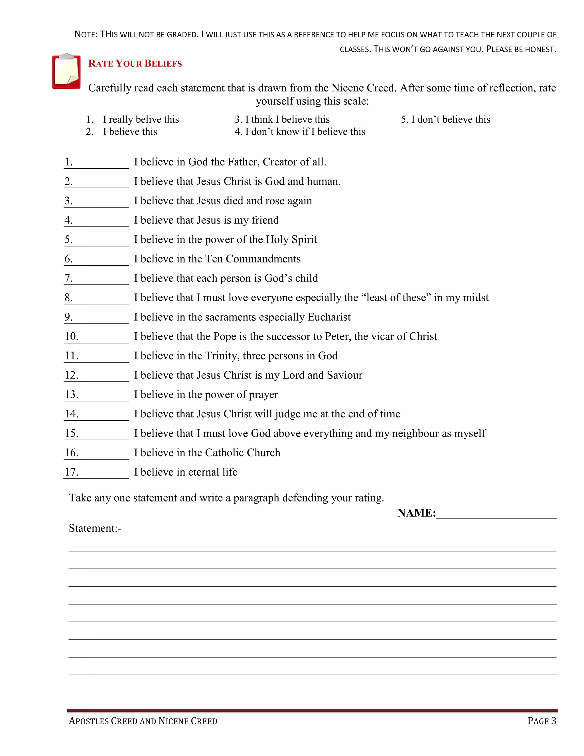 Nicene Creed and Apostle's Creed | PDF