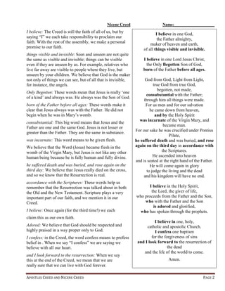 Nicene Creed and Apostle's Creed | PDF
