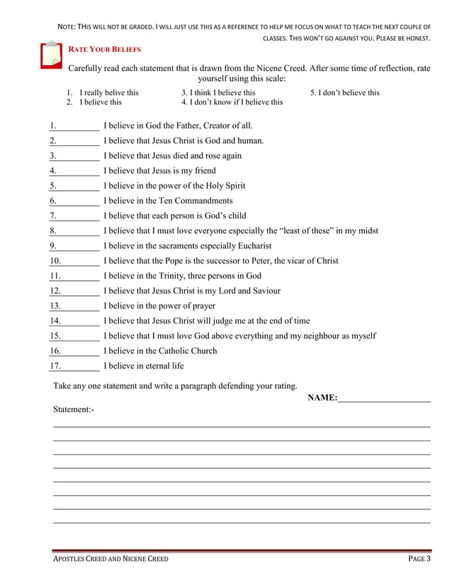 Nicene Creed and Apostle's Creed | PDF | Christianity | Religion ...