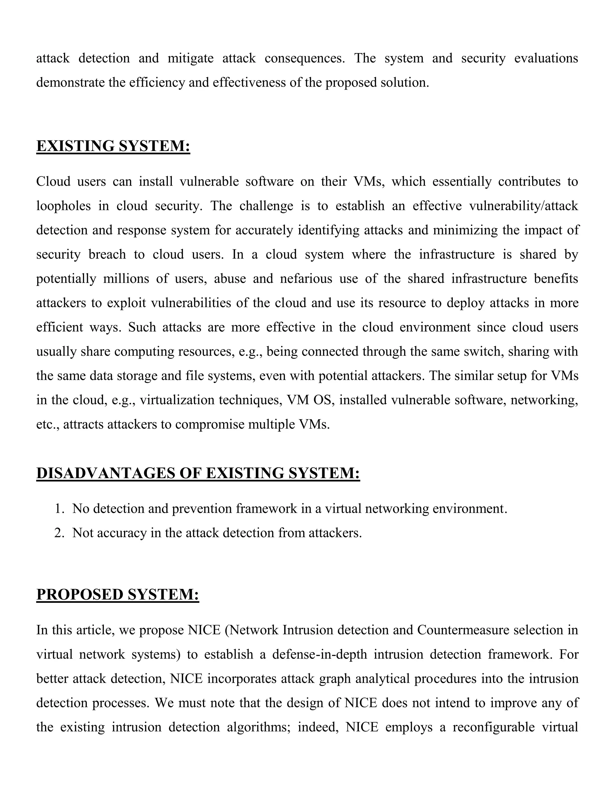 Nice Network Intrusion Detection And Countermeasure Docx Computing