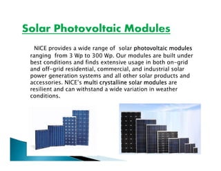 Nice Technologies' Solar Products | PPT