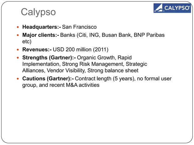 Niche financial software vendor profiles | PPT