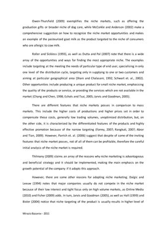 Niche marketing – Literature review