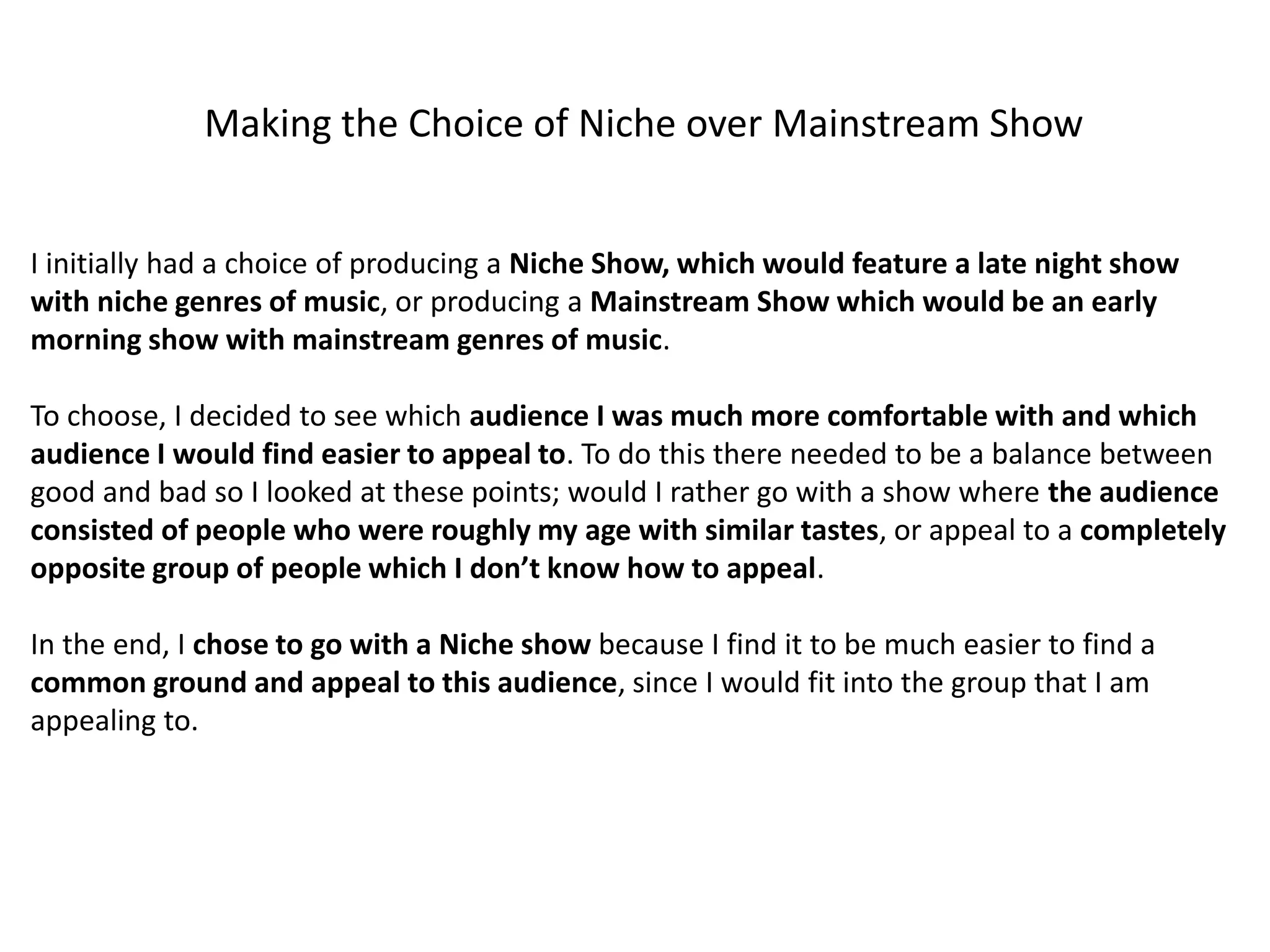 Niche Show Pitch Presentation | PPT