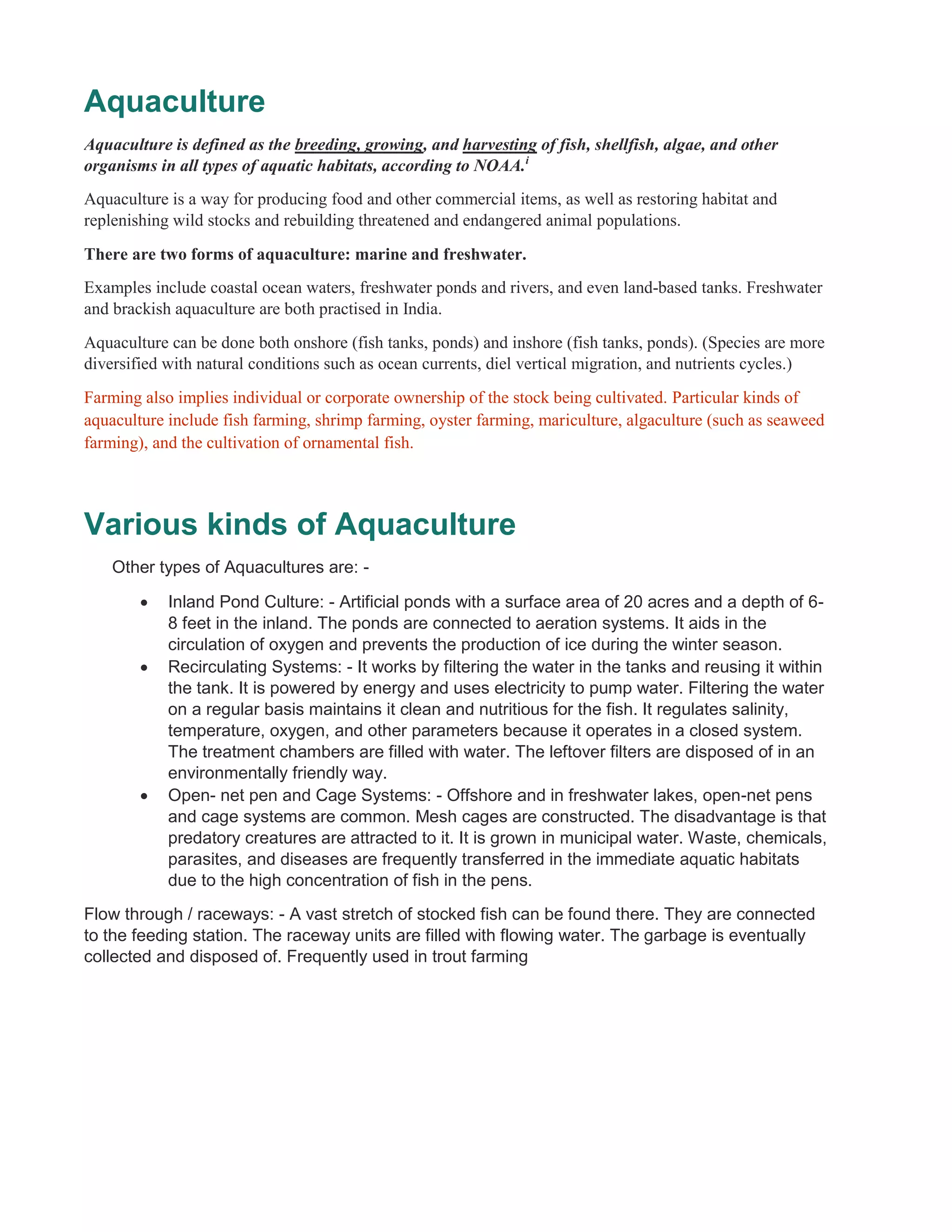 Niche Tourism - Pisciculture | DOCX