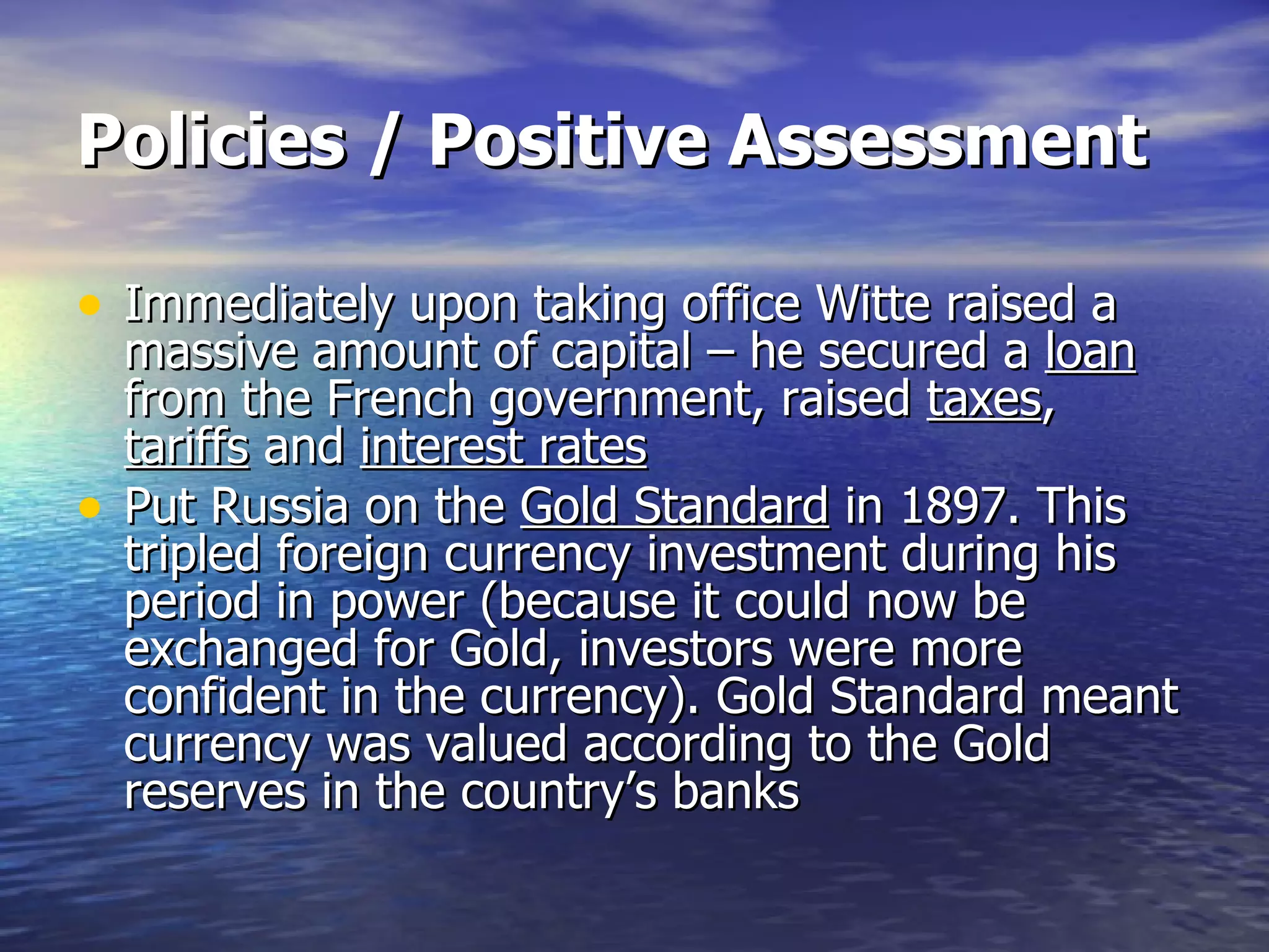 Tsar Nicholas II and Industry | PPT