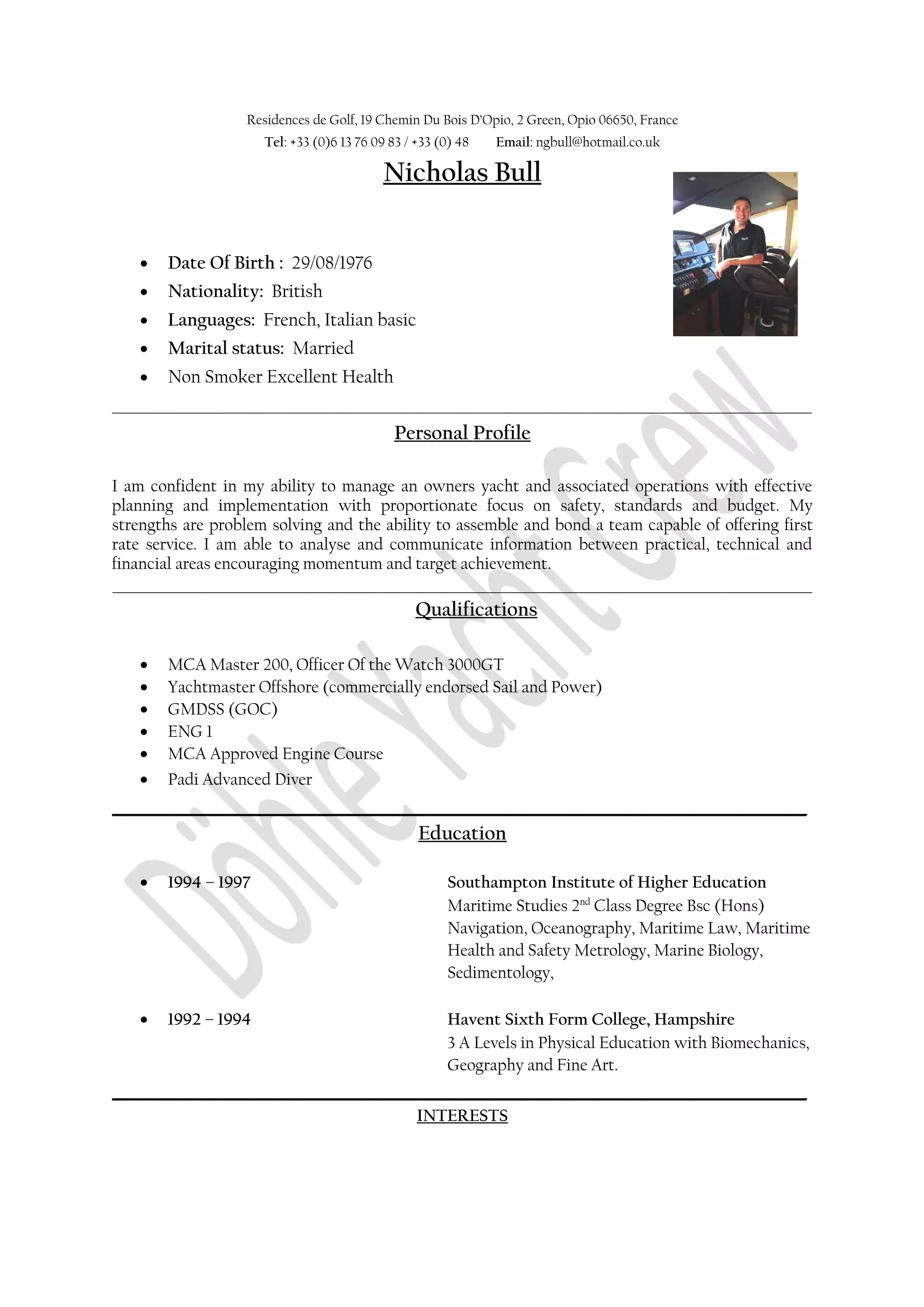 Nicholas g bull captain | PDF