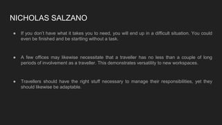 Nicholas salzano - A Traveler | PPT
