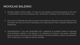 Nicholas salzano - A Traveler | PPT