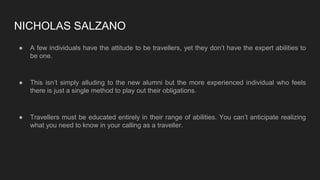 Nicholas salzano - A Traveler | PPT