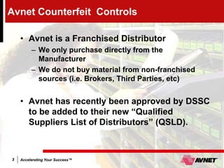 Counterfeit Controls of a Franchised Distributor - Nichols | PPT