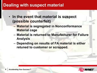 Counterfeit Controls of a Franchised Distributor - Nichols | PPT