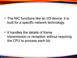 NIC AND HUB CONNECTING DEVICES | PPT