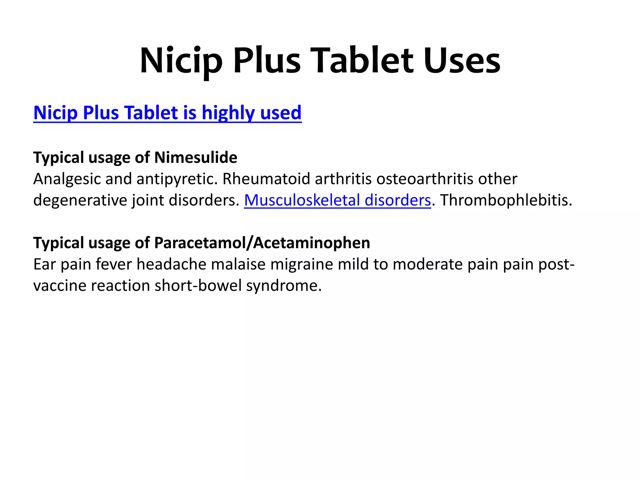 Nicip plus tablet | PPT