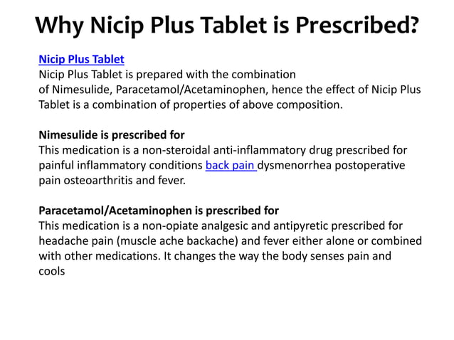 Nicip plus tablet | PPT