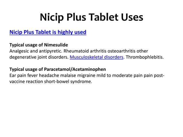 Nicip plus tablet | PPT