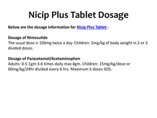 Nicip plus tablet | PPT