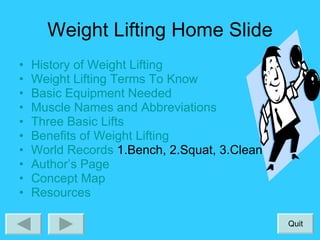 Nick Ed Pp Interactive tour of Weight Lifting | PPT