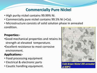 Nickal and its alloys | PPTX