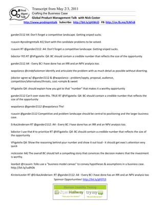 Crafting the Business Case with Nick Coster | PDF