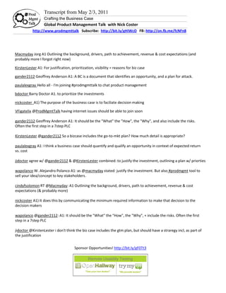 Crafting the Business Case with Nick Coster | PDF