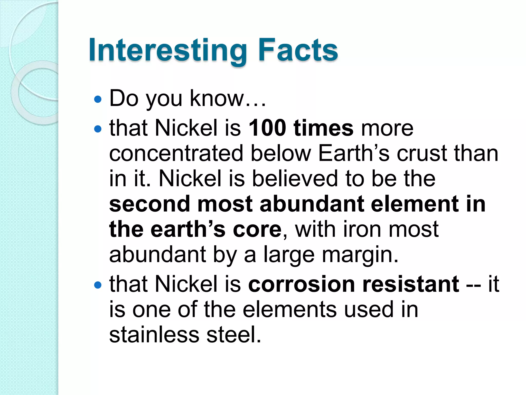 Nickel: A Corrosion-Resistant Element | PPTX
