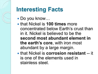 Nickel: A Corrosion-Resistant Element | PPTX | Chemistry | Science