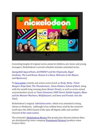 NICKELODEON INDIA CHILDREN’S ANIMATION CHANNEL | PDF