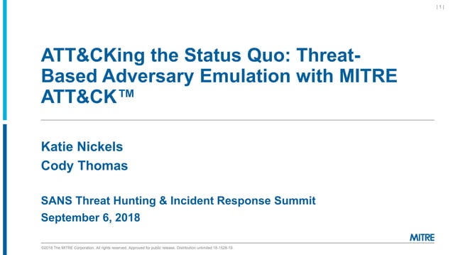 Threat-Based Adversary Emulation with MITRE ATT&CK | PDF | Operating ...