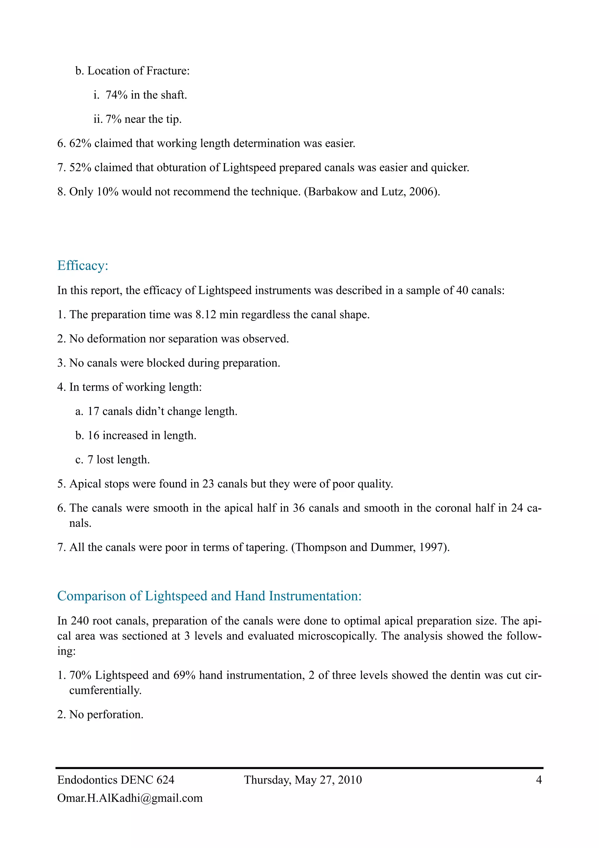 Nickel Titanium Rotary Root Canal Instrumentation | PDF