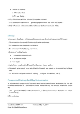 Nickel Titanium Rotary Root Canal Instrumentation | PDF