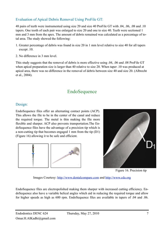 Nickel Titanium Rotary Root Canal Instrumentation | PDF