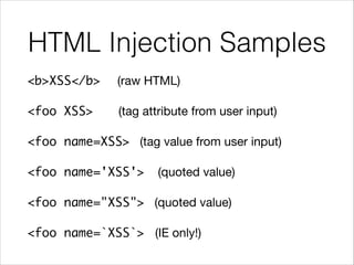 libinjection: from SQLi to XSS by Nick Galbreath | PDF