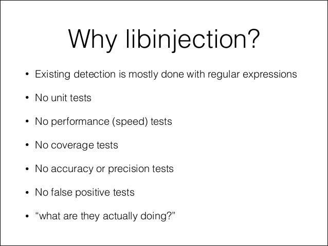 libinjection: from SQLi to XSS by Nick Galbreath