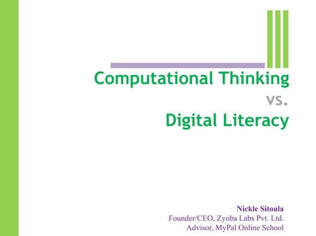Computational Thinking vs. Digital Literacy | PPT