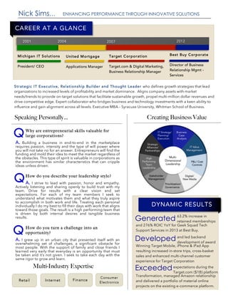 Nick Sims - Value Brief | PDF | Business | Business and Finance