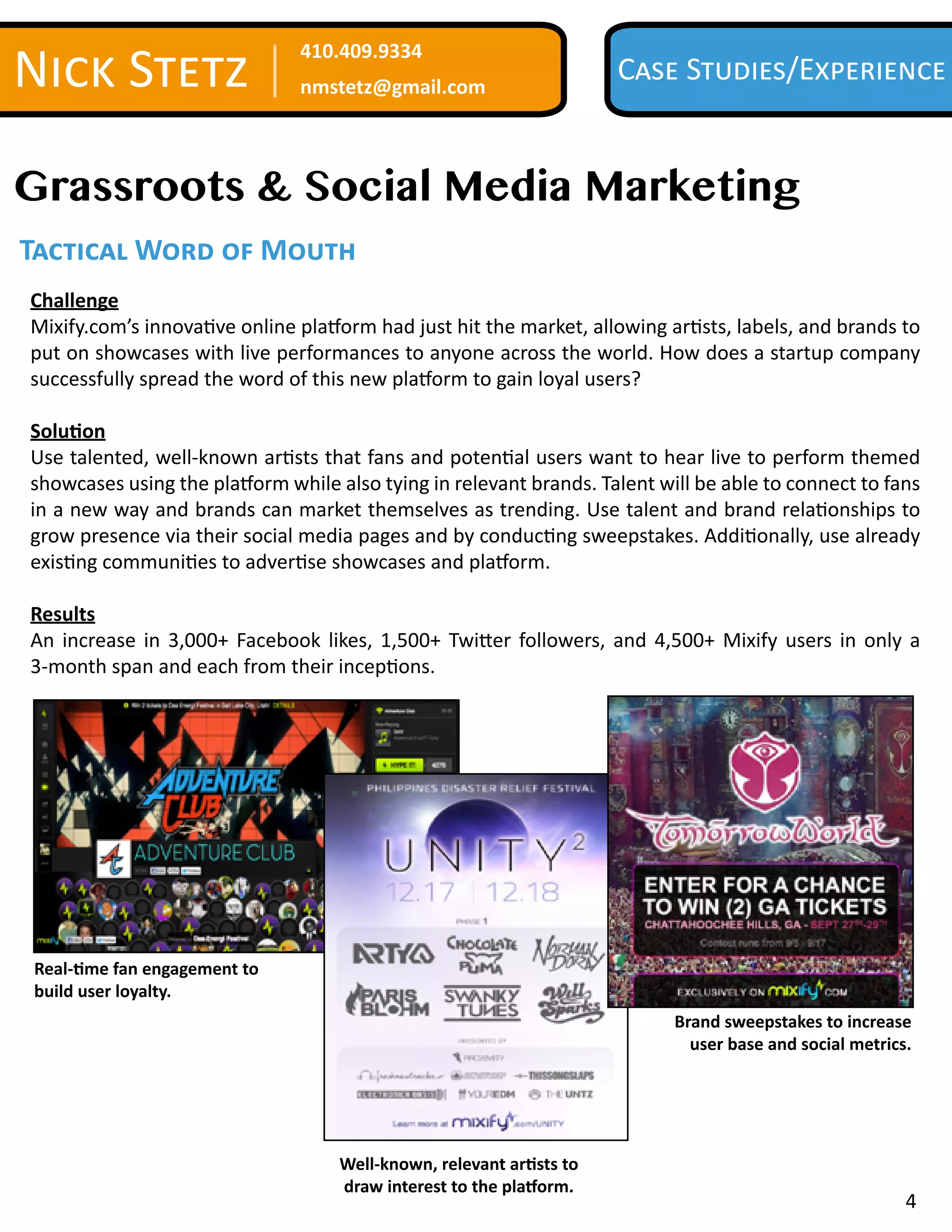 Nick stetz resume & portfolio | PDF