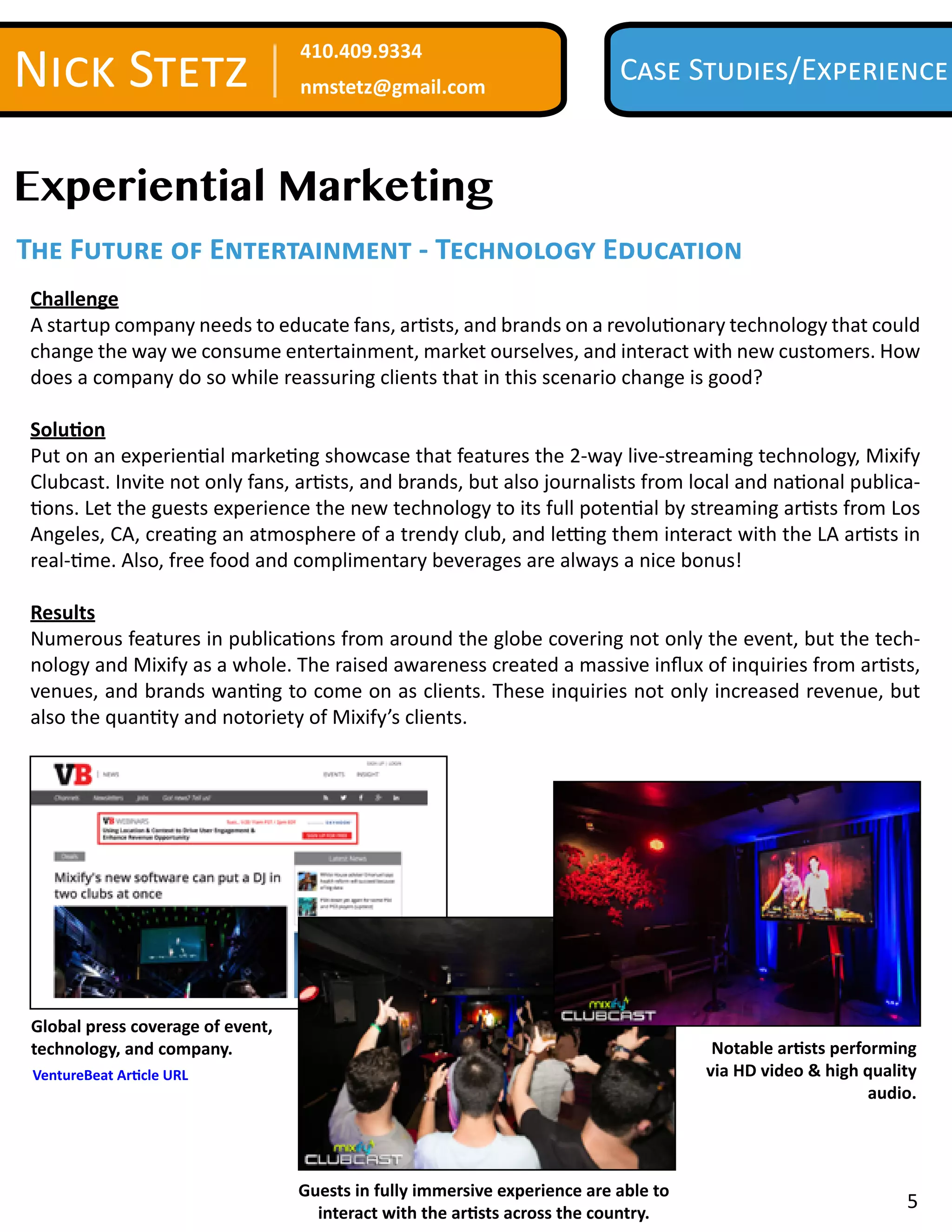 Nick stetz resume & portfolio | PDF