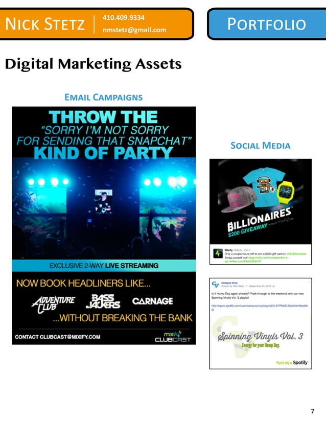 Nick stetz resume & portfolio | PDF