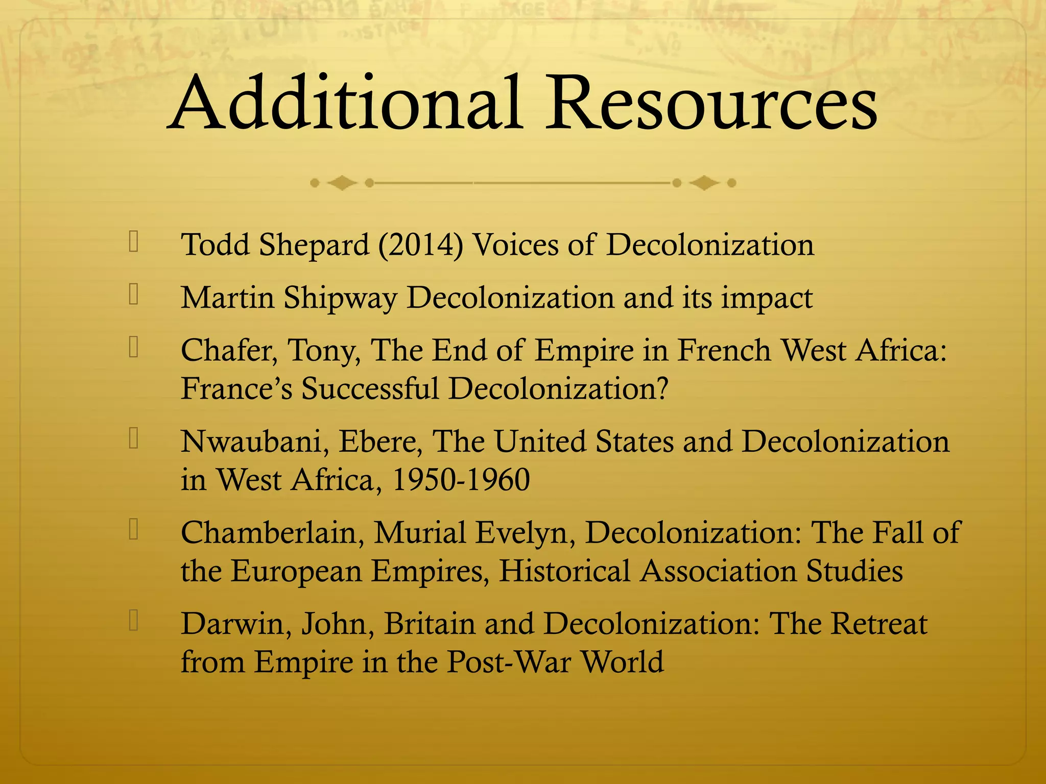 Nick williams decolonization presentation | PPT