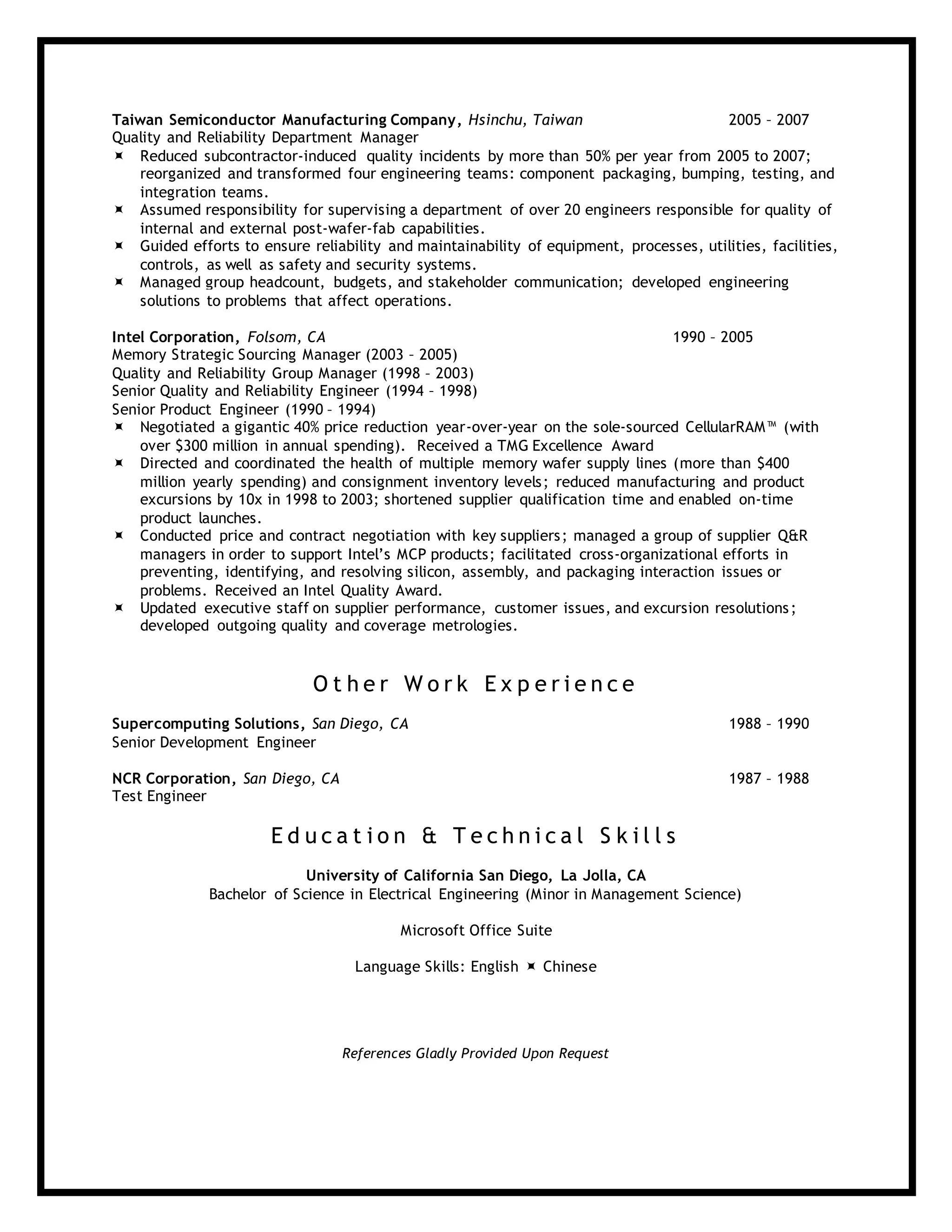 Nicky Huang resume | DOCX | Manufacturing Industry | Industries