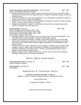 Nicky Huang resume | DOCX | Manufacturing Industry | Industries