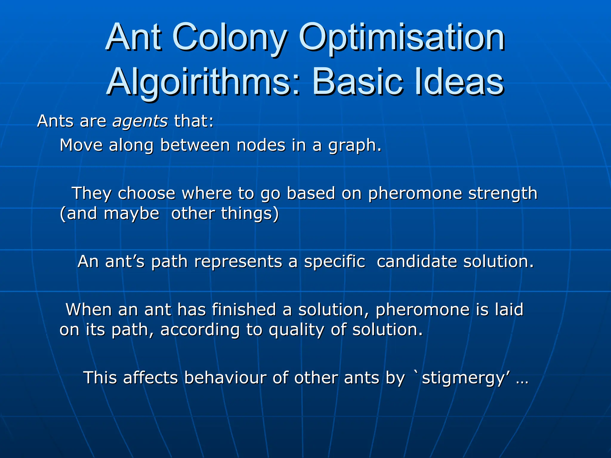 CSE ECE Swarm Intelligence Ant Colony Optimization | PPT
