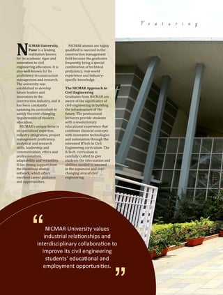 NICMAR University, Pune - Foundations of Excellence Top Civil ...