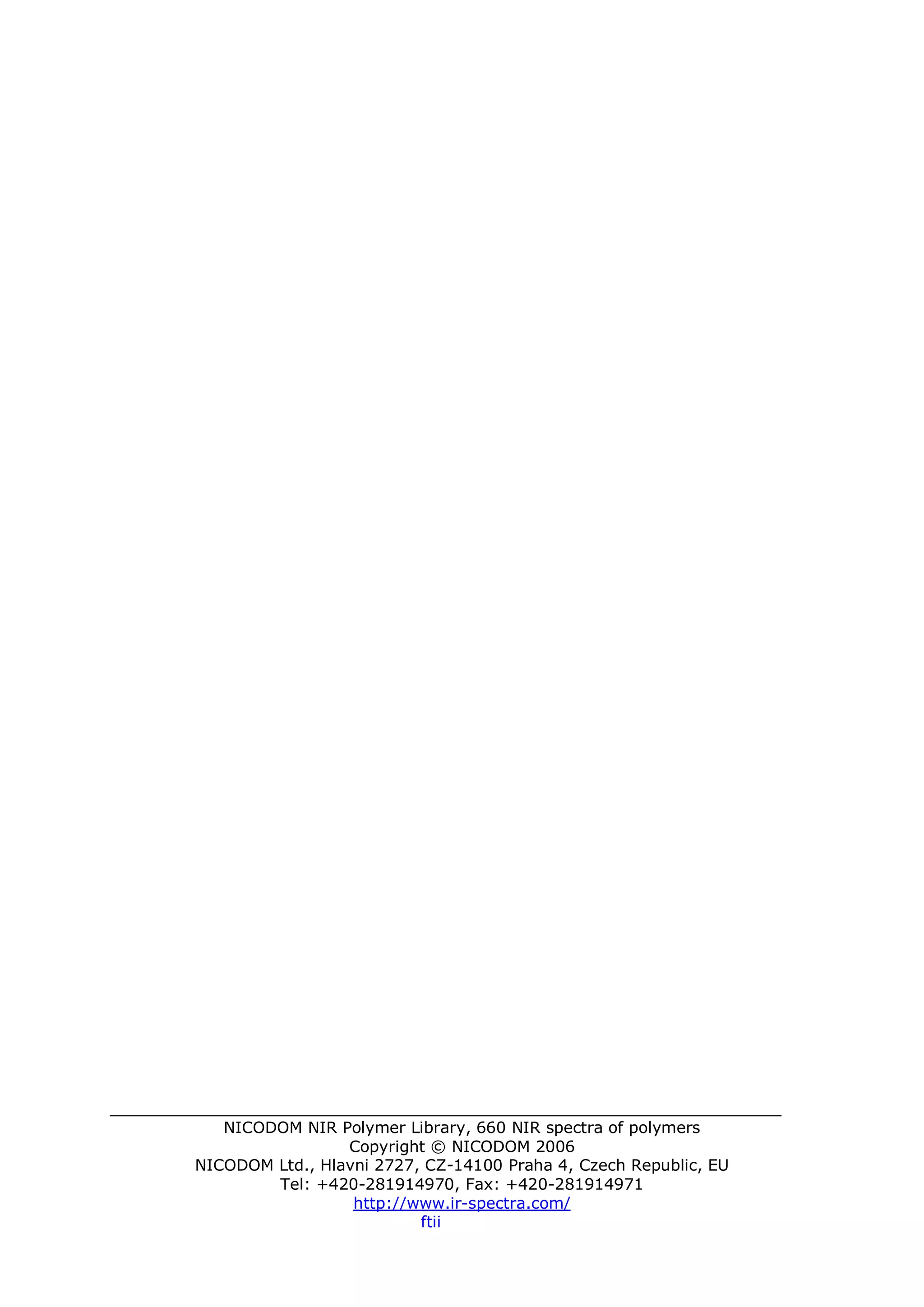 Nicodom Nir Polymer Library Index | PDF