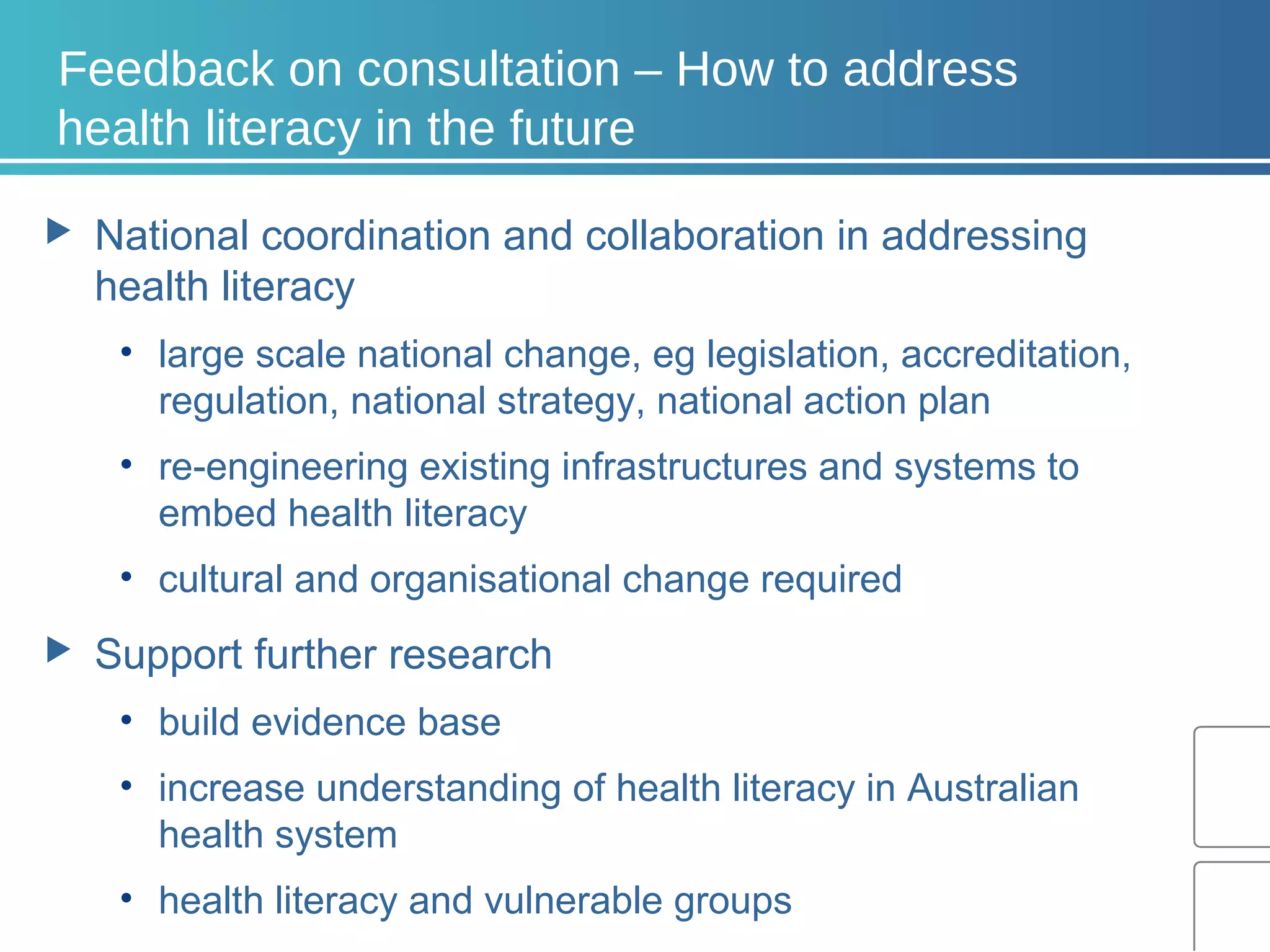 The state we are in: A (new) national approach to health literacy in ...