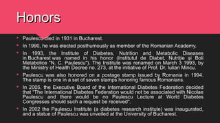 Nicolae paulescu - The discoverer of Insulin. | PPT