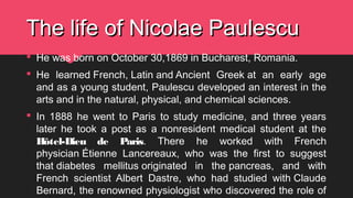 Nicolae paulescu - The discoverer of Insulin. | PPT